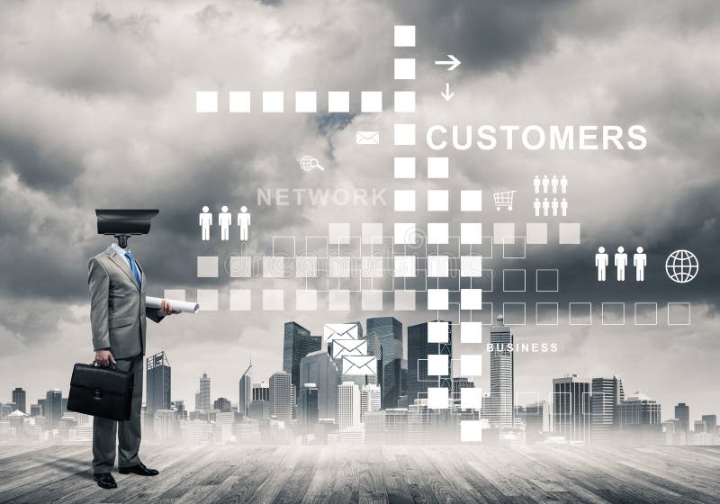 Concept of Security and Privacy Protection with Camera Headed Man Stock ...