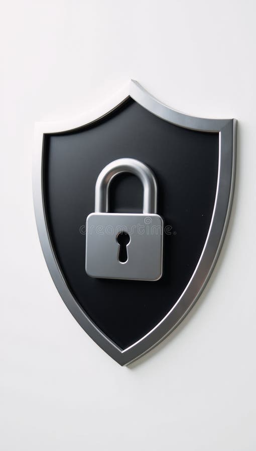 Security Shield Icon Illustrated in Isolation Against Minimalistic ...