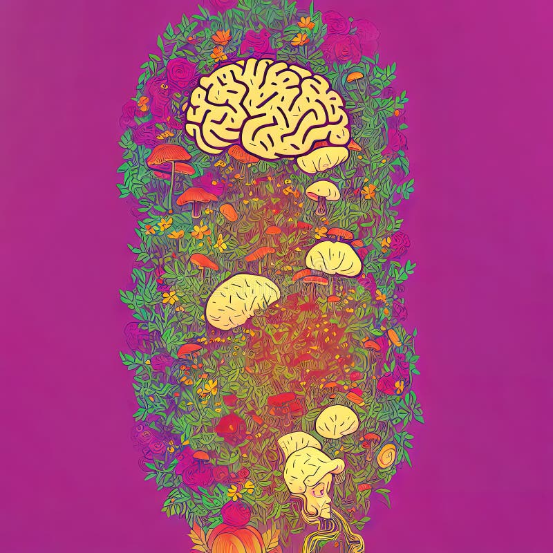 Mental Growth Concept with Leafs Inside in the Drawing of Human Brain ...