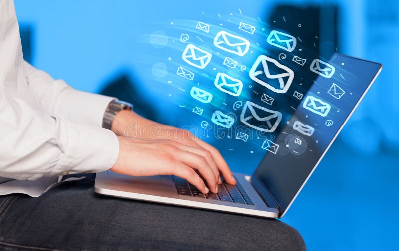 Concept of sending e-mails stock photo. Image of send - 98095848 Concept of sending e-mails stock photo. Image of send - 98095848