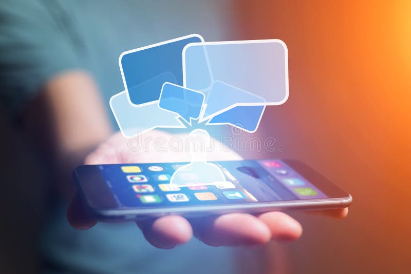 Concept of Sending Email on Smartphone Interface with Message Icon ...