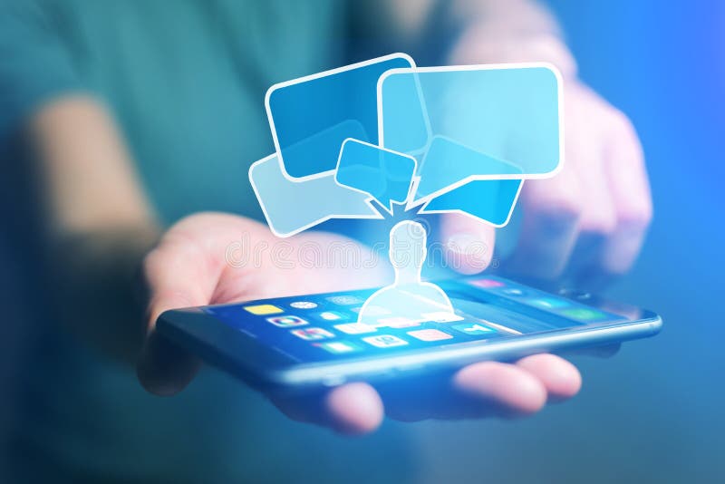 Concept of Sending Email on Smartphone Interface with Message Ic Stock ...