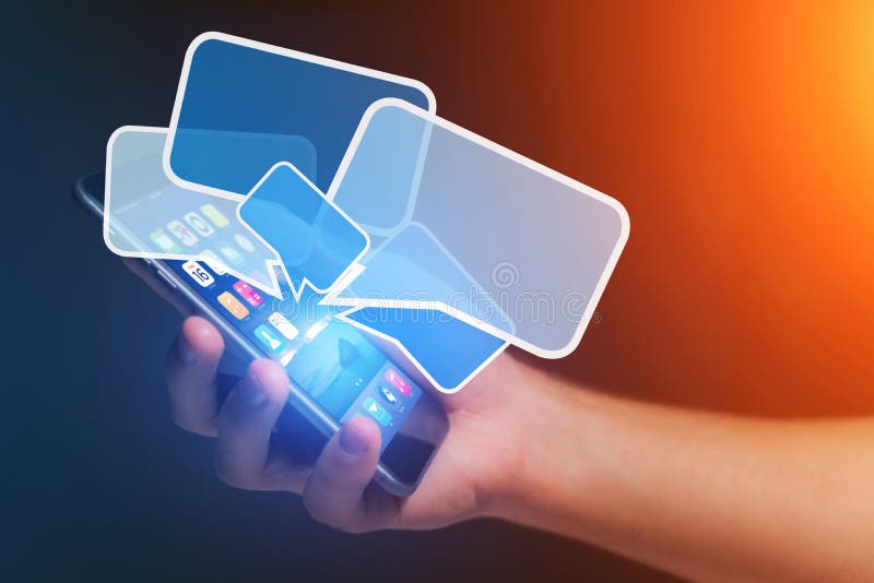 Concept of Sending Email on Smartphone Interface with Message Icon ...