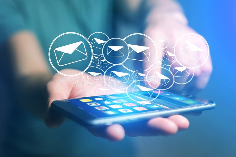 Concept of Sending Email on Smartphone Interface with Message Icon ...