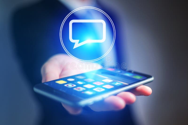 Concept of Sending Email on Smartphone Interface with Message Icon ...