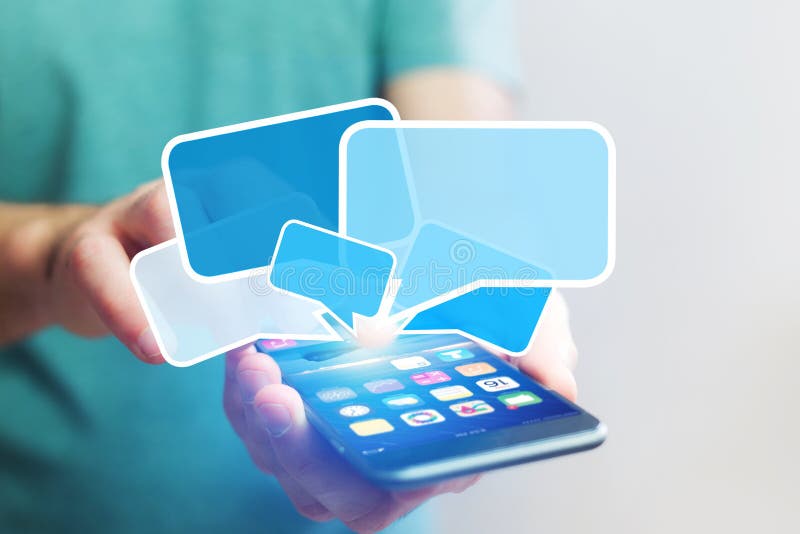 Concept of Sending Email with a Technology Smartphone Interface Stock ...