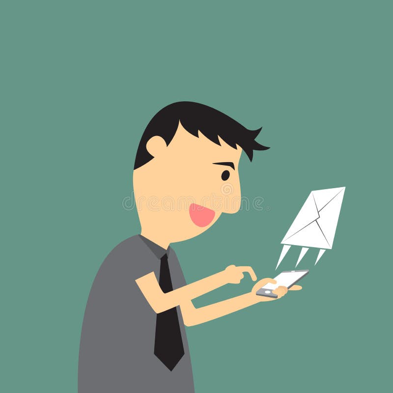 Concept of Sending Message Wireless Using Smartphone. Stock Vector ...