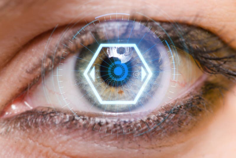 The Concept of Sensor Implanted into Human Eye Stock Image - Image of ...