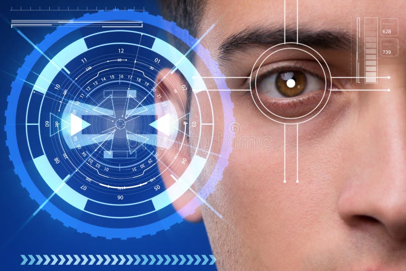The Concept of Sensor Implanted into Human Eye Stock Photo - Image of ...