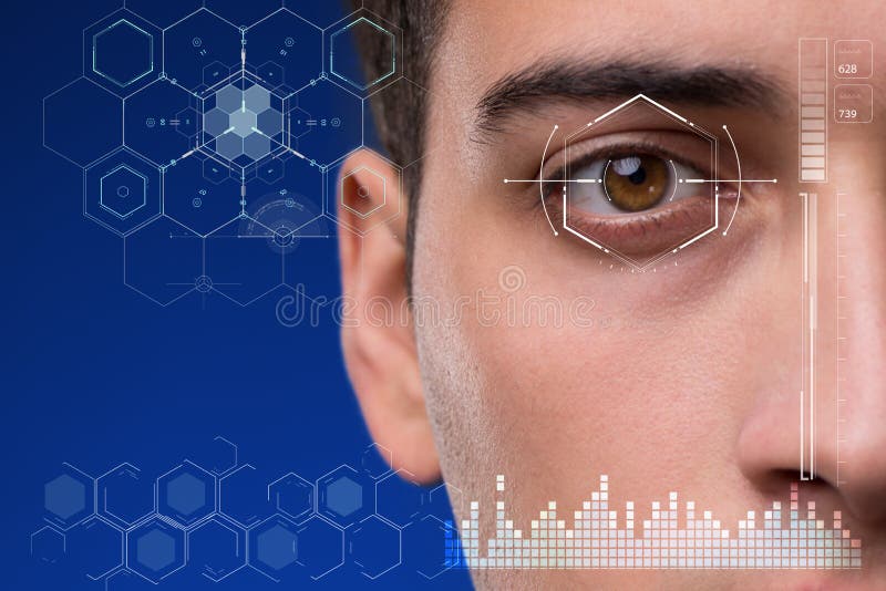 The Concept of Sensor Implanted into Human Eye Stock Image - Image of ...