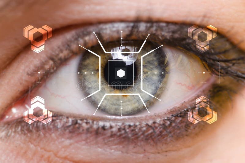 The Concept of Sensor Implanted into Human Eye Stock Image - Image of ...