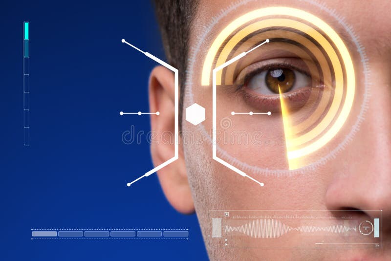The Concept of Sensor Implanted into Human Eye Stock Photo - Image of ...