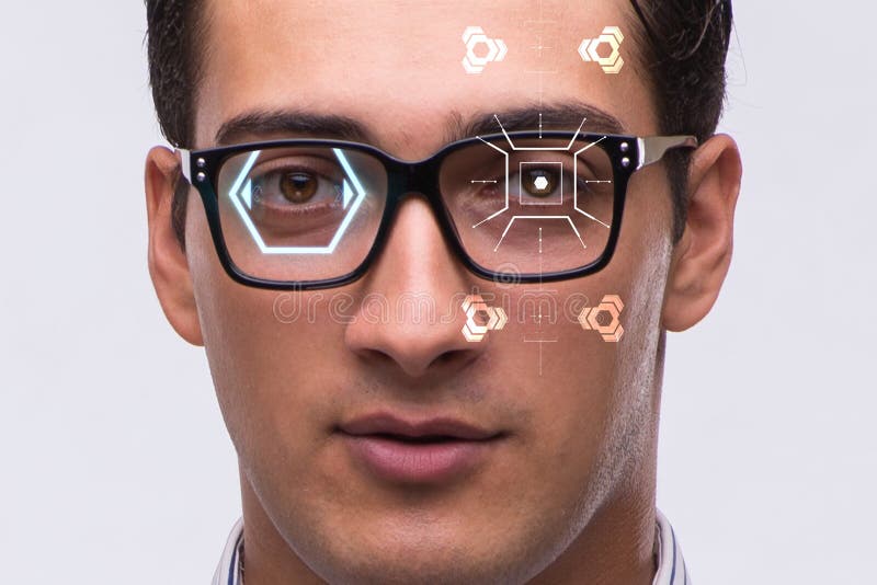 The Concept of Sensor Implanted into Human Eye Stock Photo - Image of ...