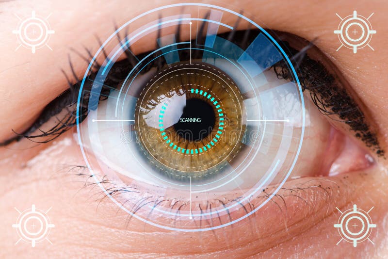 The Concept of Sensor Implanted into Human Eye Stock Image - Image of ...