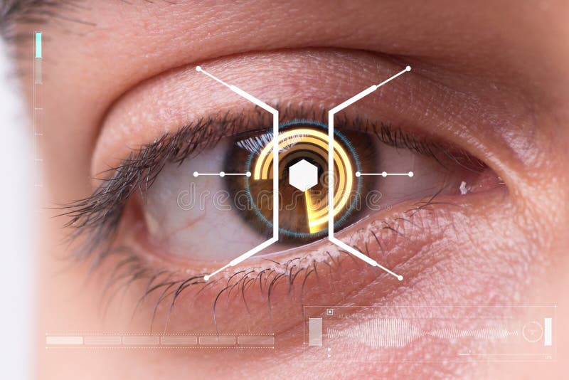The Concept of Sensor Implanted into Human Eye Stock Image - Image of ...