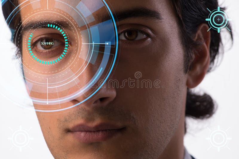 The Concept of Sensor Implanted into Human Eye Stock Photo - Image of ...