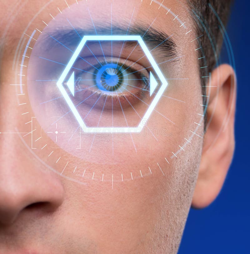 Concept of Sensor Implanted into Human Eye Stock Photo - Image of iris ...