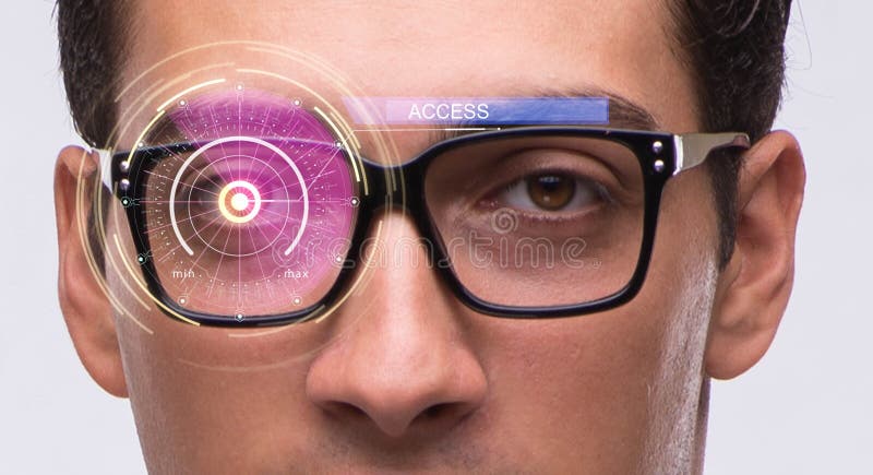 Concept of Sensor Implanted into Human Eye Stock Photo - Image of ...
