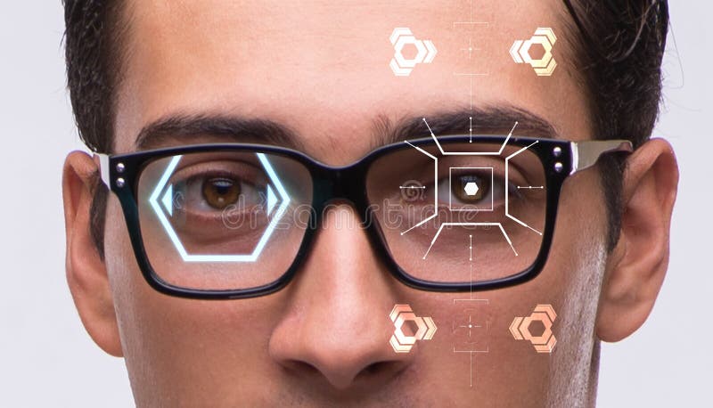 Concept of Sensor Implanted into Human Eye Stock Photo - Image of ...