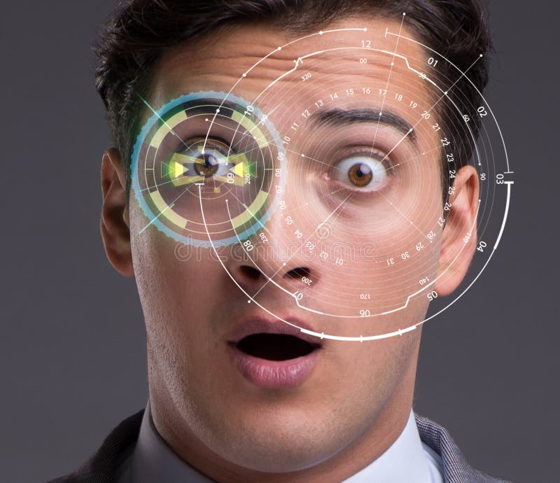 Concept of Sensor Implanted into Human Eye Stock Photo - Image of ...