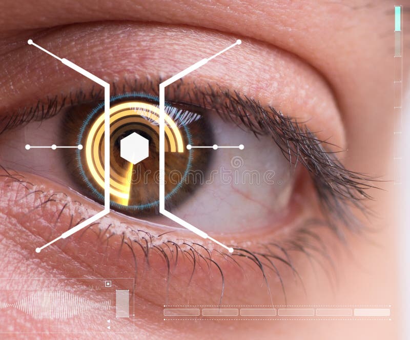 Concept of Sensor Implanted into Human Eye Stock Photo - Image of ...