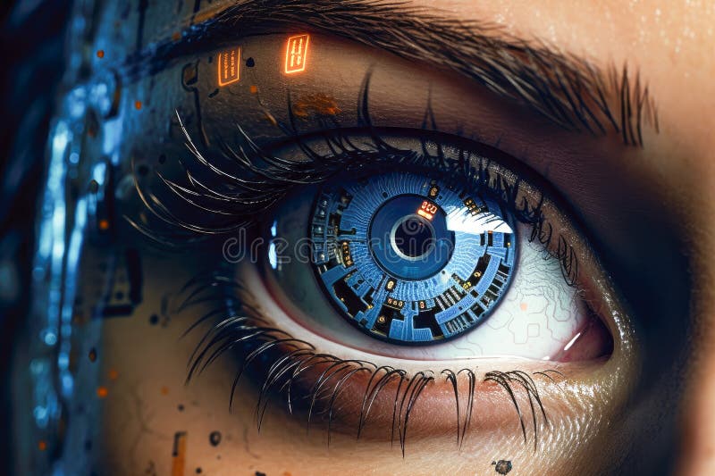 Concept of Sensor Implanted into Human Eye Stock Illustration ...