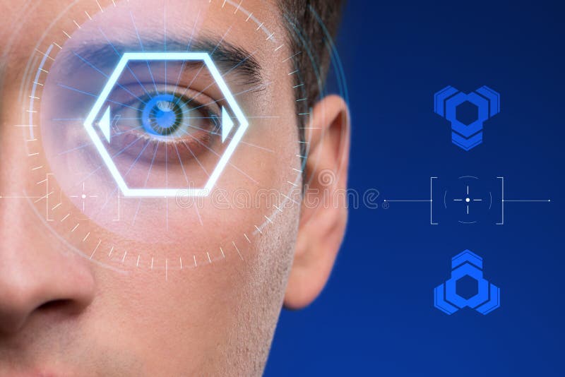 The Concept of Sensor Implanted into Human Eye Stock Image - Image of ...