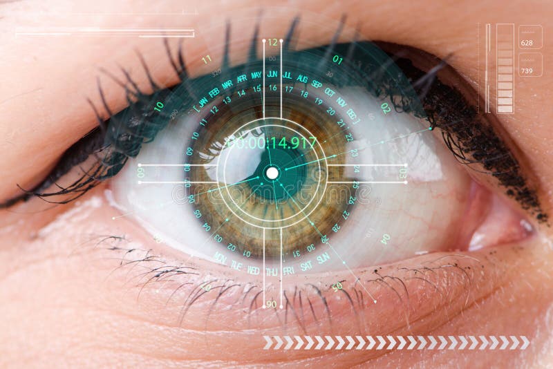 The Concept of Sensor Implanted into Human Eye Stock Photo - Image of ...