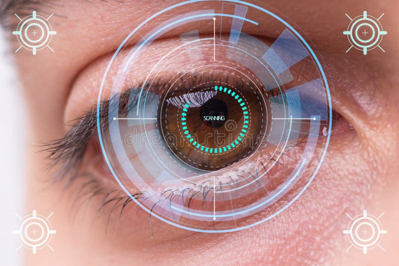 The Concept of Sensor Implanted into Human Eye Stock Photo - Image of ...