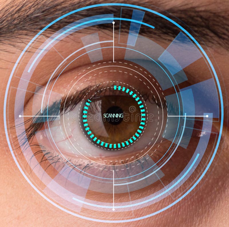 Concept of Sensor Implanted into Human Eye Stock Photo - Image of ...