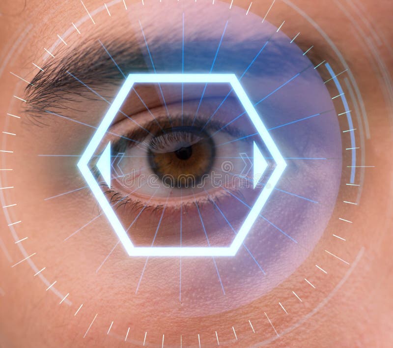 Concept of Sensor Implanted into Human Eye Stock Photo - Image of iris ...