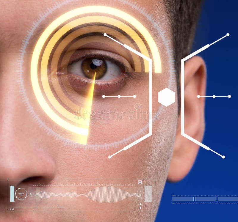 Concept of Sensor Implanted into Human Eye Stock Photo - Image of ...