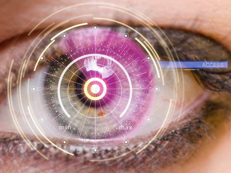 Concept of Sensor Implanted into Human Eye Stock Photo - Image of ...
