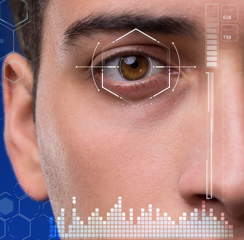 Concept of Sensor Implanted into Human Eye Stock Photo - Image of ...