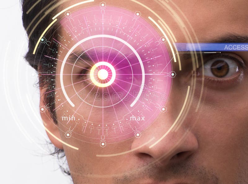 Concept of Sensor Implanted into Human Eye Stock Illustration ...