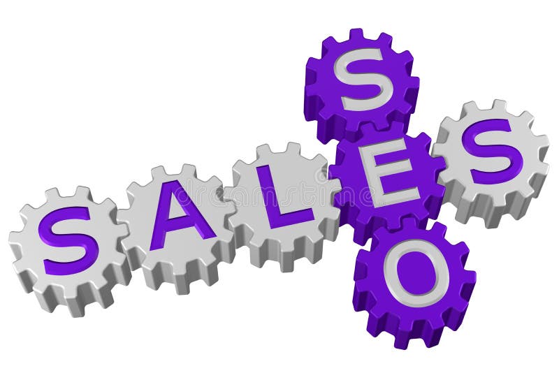 Concept: SEO and Sales. 3D Rendering. Stock Illustration - Illustration ...