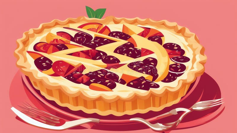 Serving Sweetness a Dynamic Vector Art of a Pie Server on National Peach Pie Day.AI Generated ...