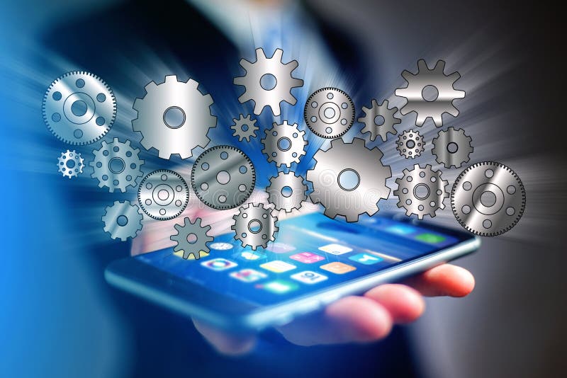 Concept of Setting a Technology Interface with Cogwheel - Gear W Stock ...