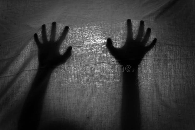The Concept of the Shadow of Hand Behind Cloth Stock Photo - Image of ...