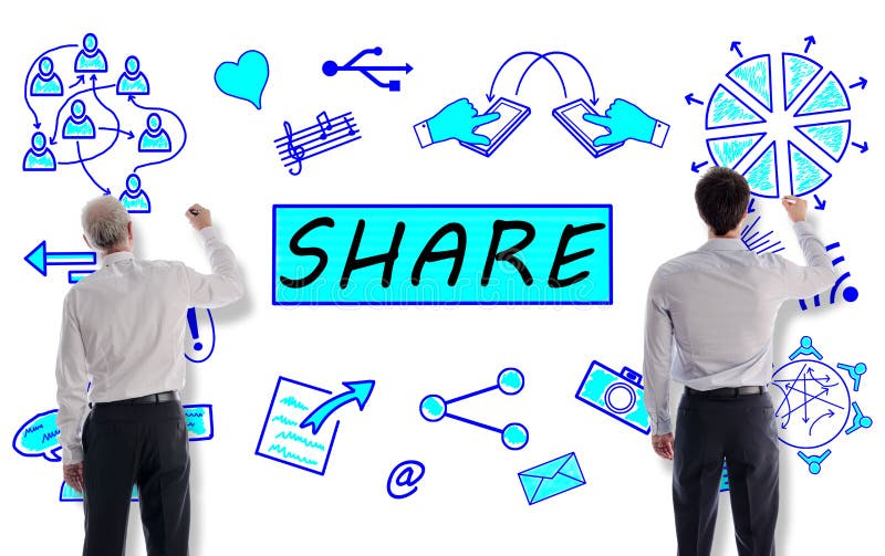 Concept of Share Drawn by Businessmen Stock Photo - Image of peer ...