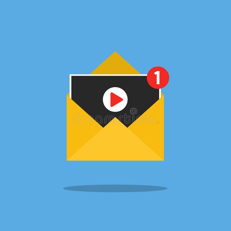 Video Notification Vector Fill Outline Icon Design Illustration. Online ...