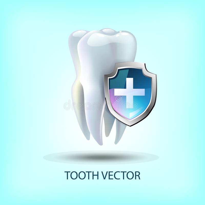 A Tooth Shield Concept of a Shiny White Tooth Being Protected by a ...