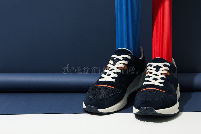 Concept of Shoes - Male Sneakers, Space for Text Stock Image - Image of ...