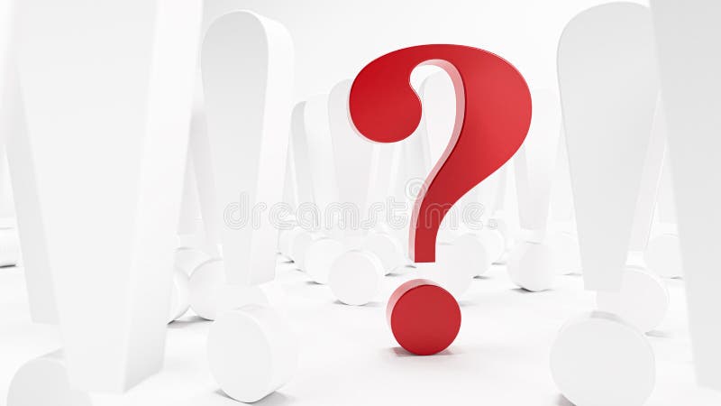 Concept Shot for FAQ or `Still Questions`. a Red Question Mark between ...