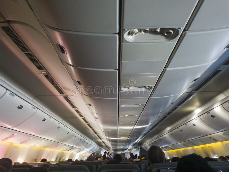 Concept Shot of the Inside of a Passenger Airplane. Transport Stock ...