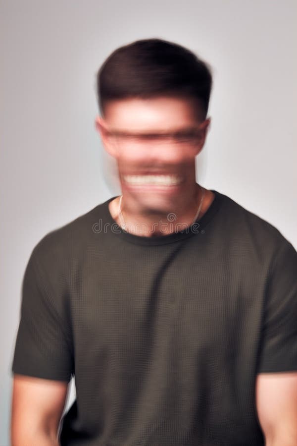 Concept Shot of Man with Distorted Face Illustrating Mental Health ...