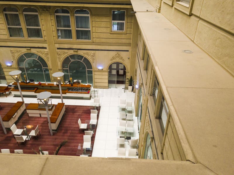 Concept Shot of the Modern Restaurant from Above. Urban Stock Photo ...