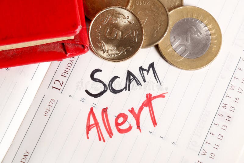 Scam alert stock photo. Image of shot, month, diary - 132854816