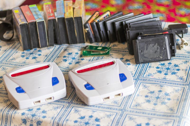 Concept Shot of the Old Gaming Consoles.Technology Stock Image - Image ...