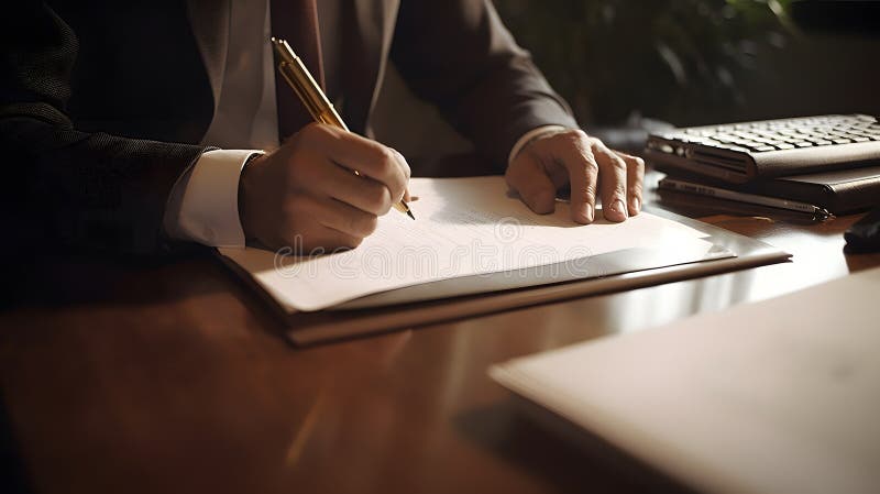 Working in Office Desk Taking Notes Business Generative Ai Stock ...